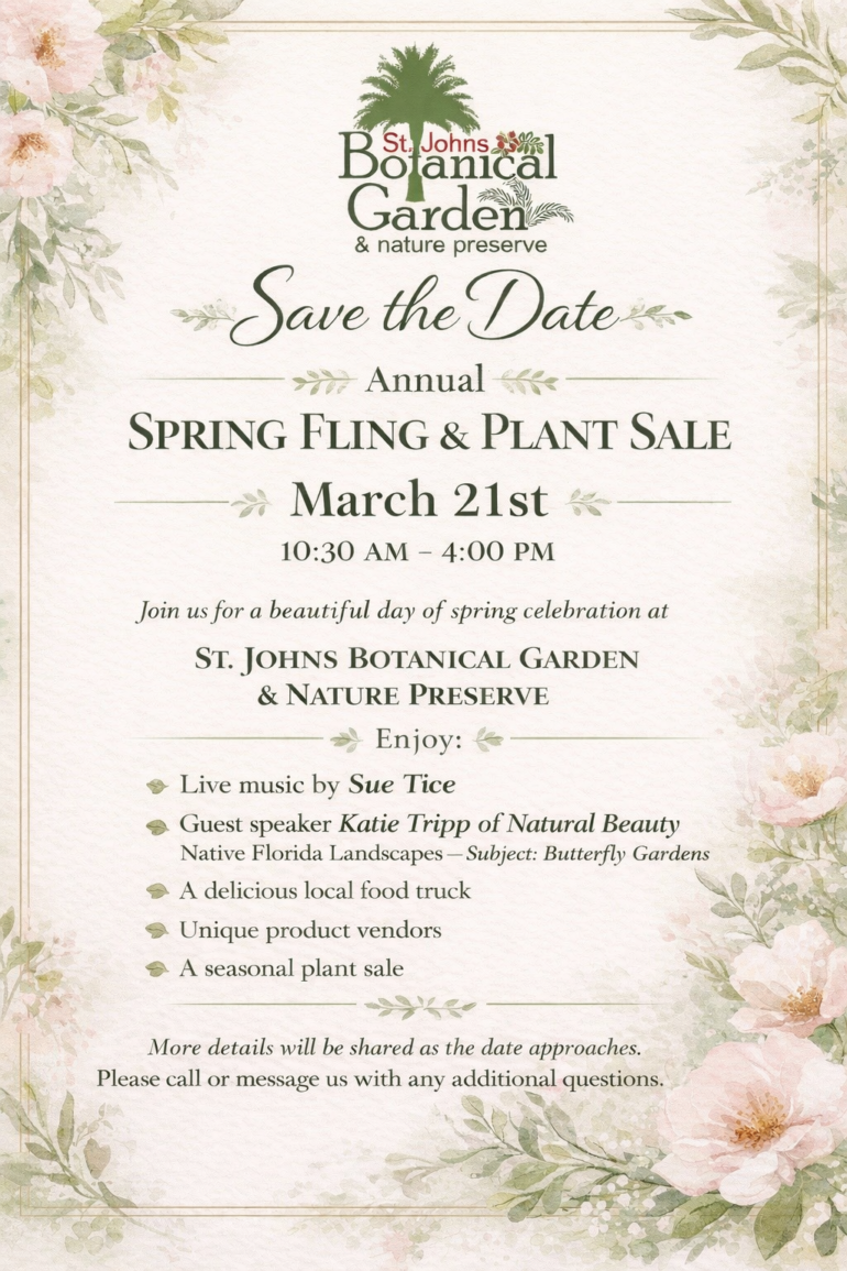 Spring Fling & Plant Sale - St. Johns Botanical Garden and Nature Preserve